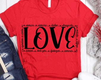 Love Around the World Unisex T-shirt, Love in Different Languages ...