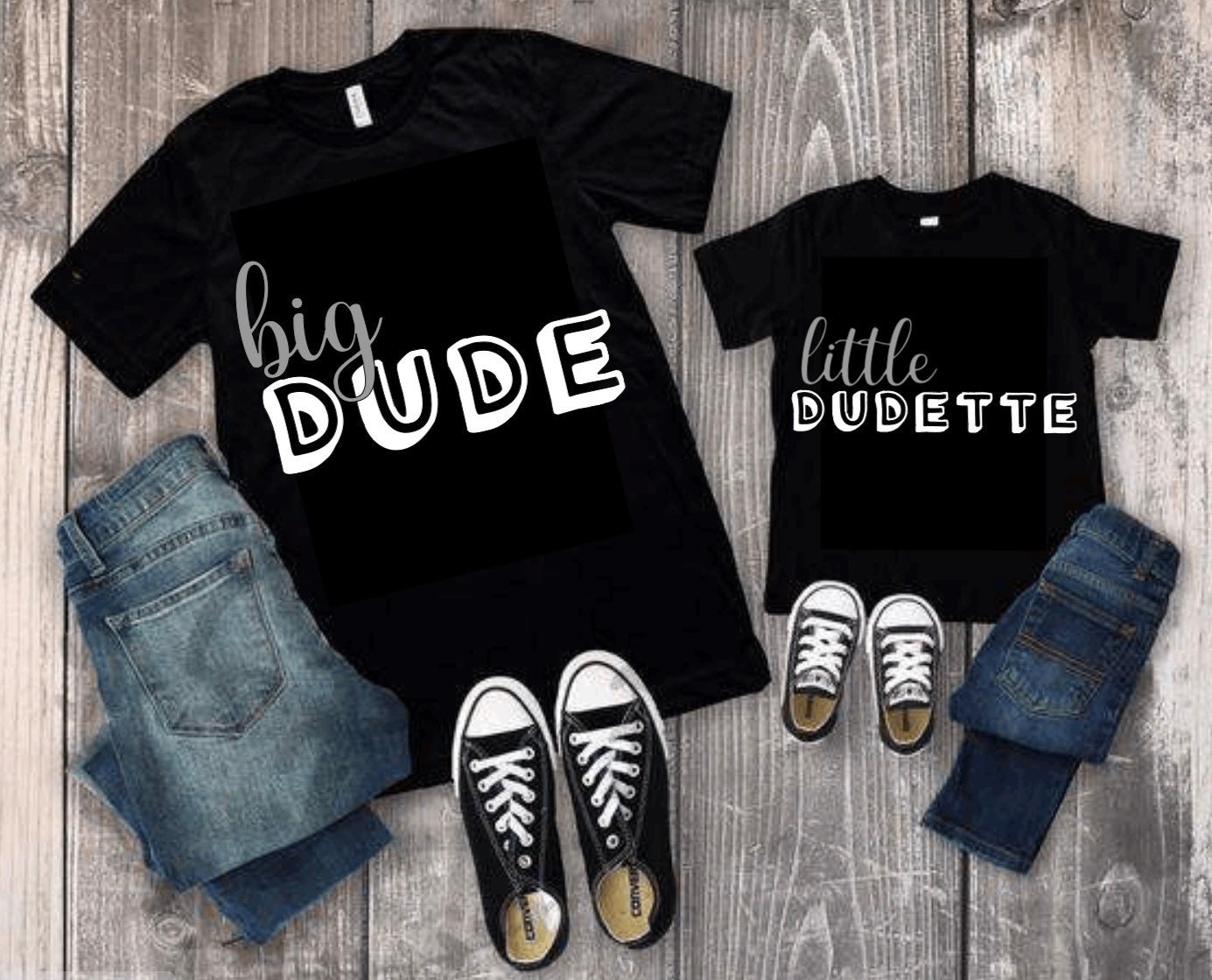 Little Dude Dudette Big Dude Matching Shirts; Father Son Shirts; Father ...
