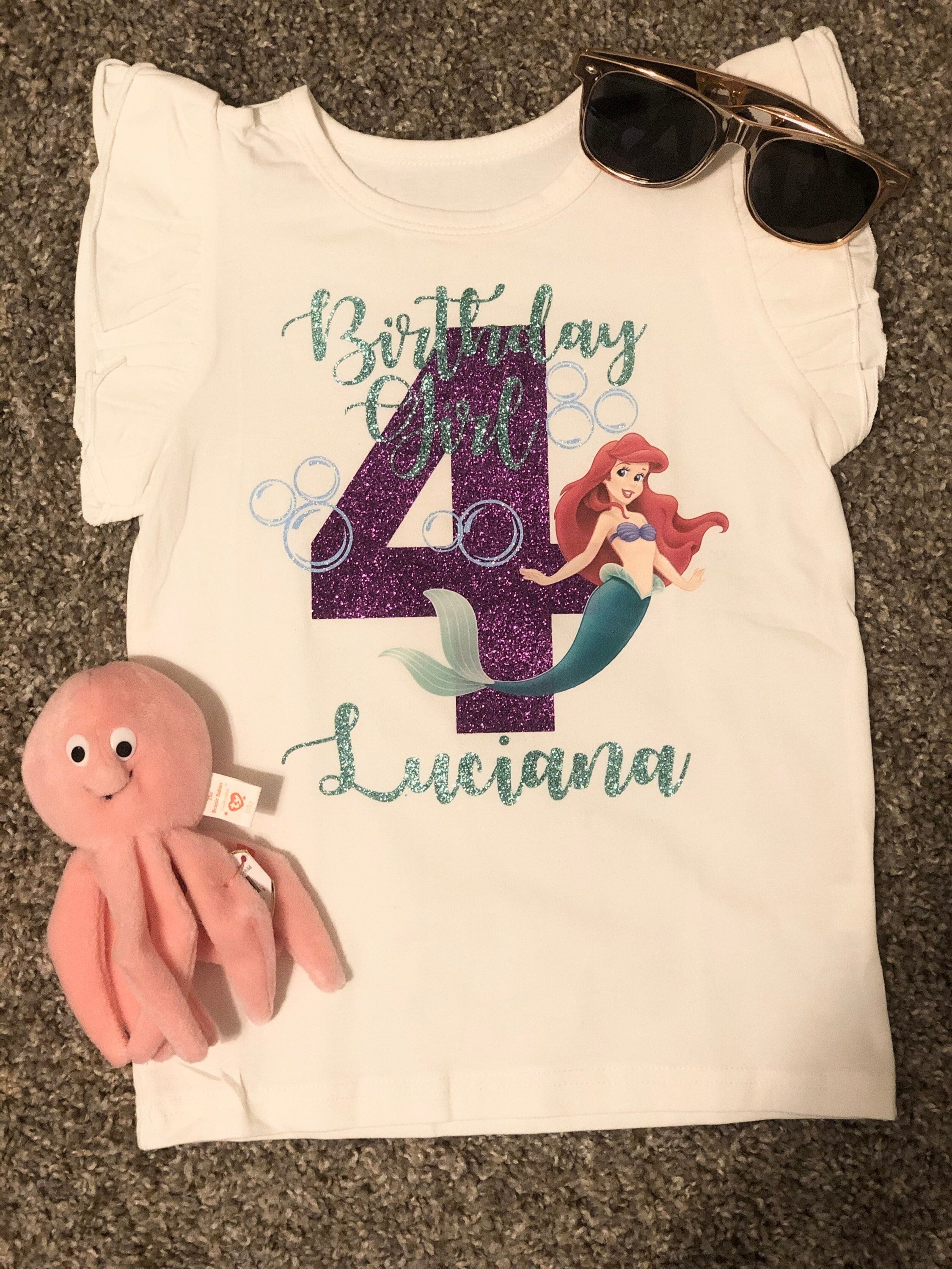 Mermaid birthday shirt little mermaid inspired birthday shirts birthday ...