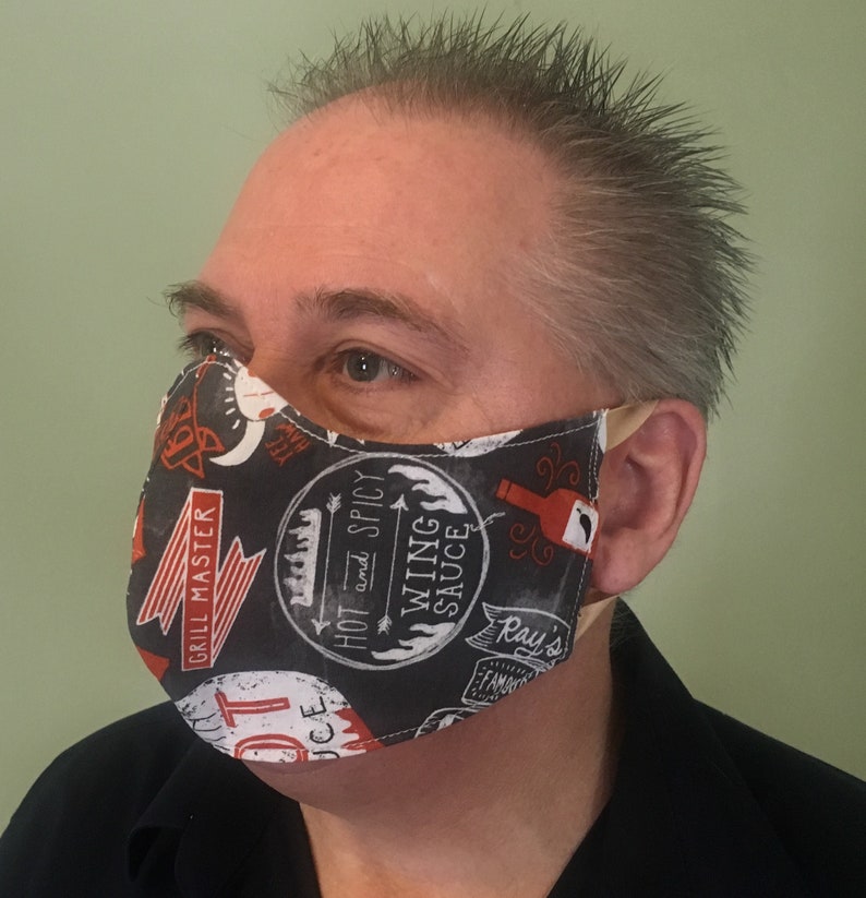 Mens Face Mask. Large 3 Layers. Made in USA. Washable. | Etsy