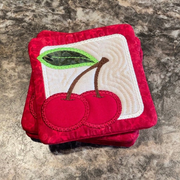 Cherry Coasters - Etsy