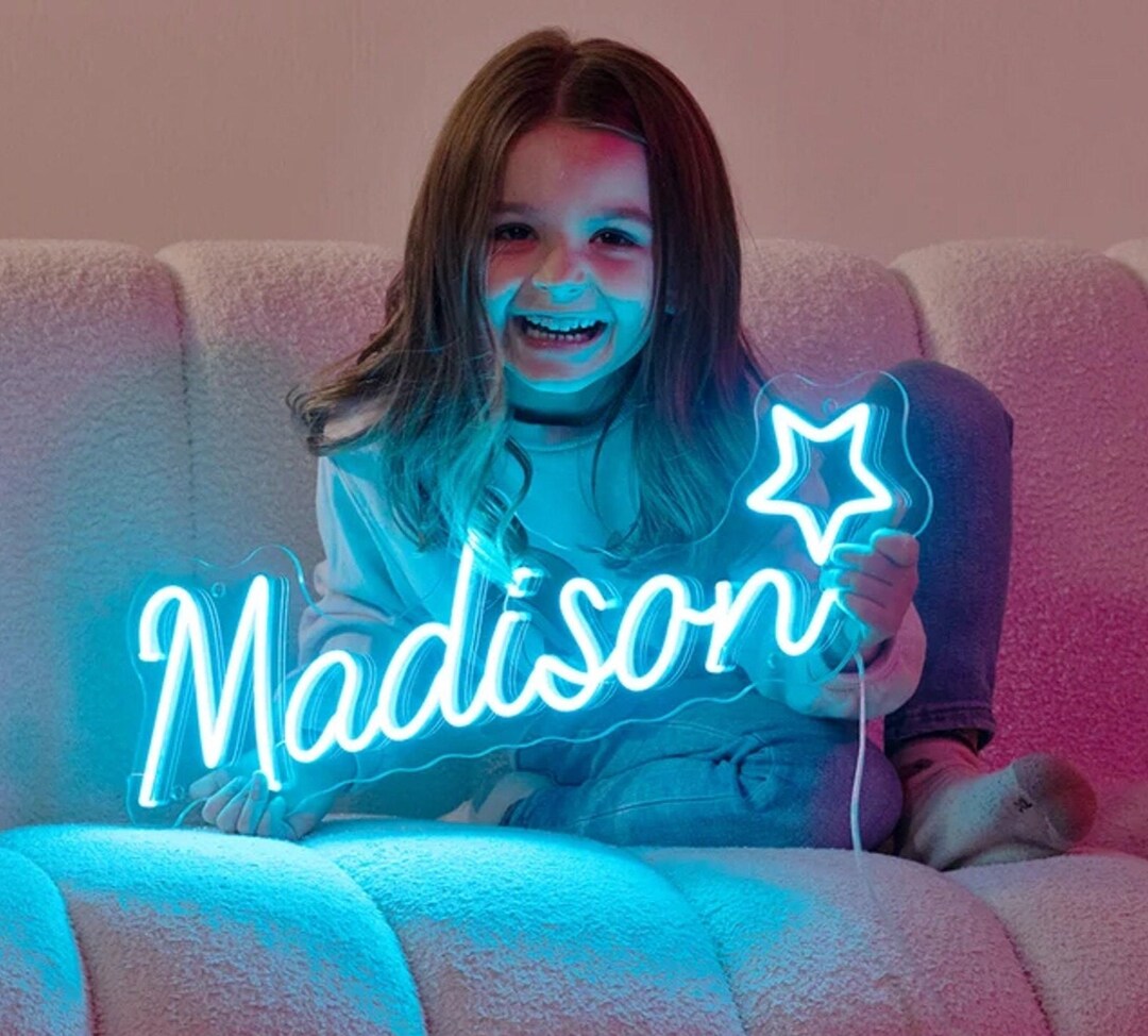 Custom Name Neon Sign for Kids | Led Neon Lights | Nursery Name Sign ...
