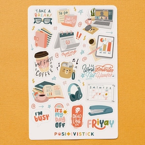 Working Day Sticker Sheet / WFH Sticker Sheet / Working From Home ...