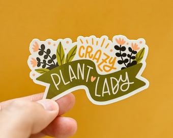 Crazy Plant Lady Vinyl Sticker - Etsy