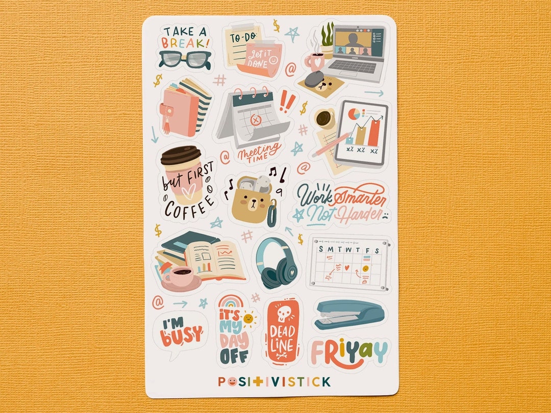 Working Day Sticker Sheet / WFH Sticker Sheet / Working From Home ...