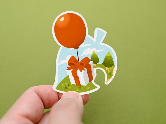 Balloon Present ACNH Stickers / Gift Animal Crossing New | Etsy