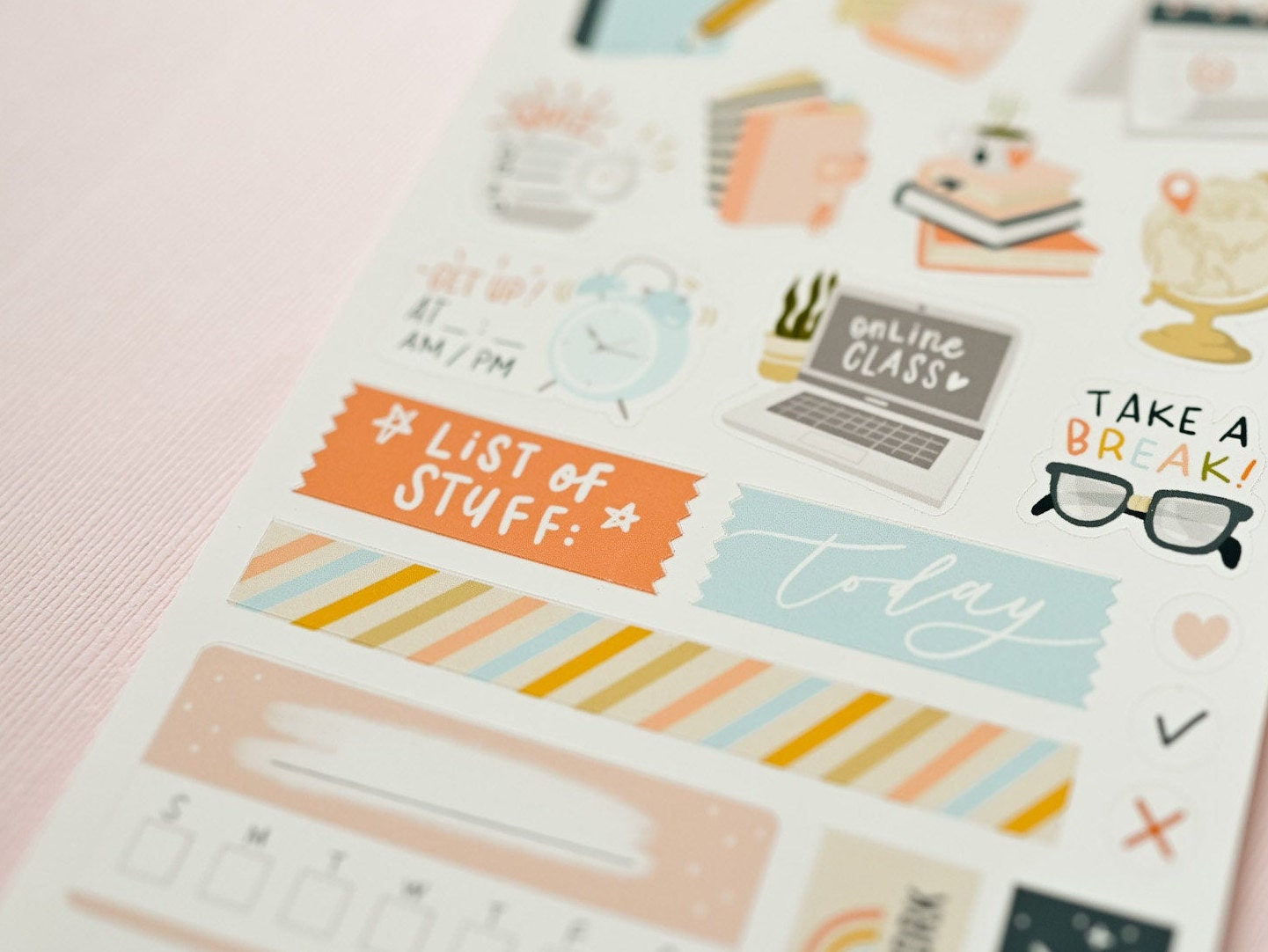 Study sticker sheet / school college sticker sheet / | Etsy