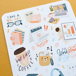 Work From Home Sticker Sheet - Cute Planner Stickers - Etsy
