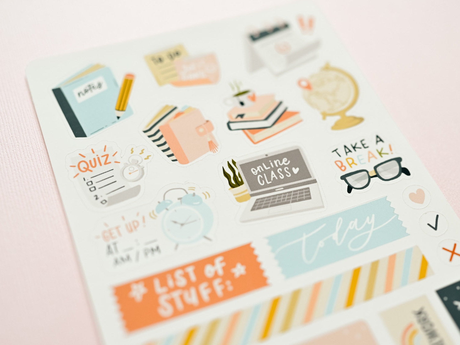 Study sticker sheet / school college sticker sheet / | Etsy