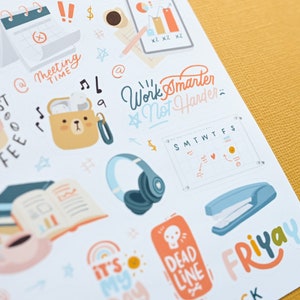 Work From Home Sticker Sheet - Cute Planner Stickers - Etsy
