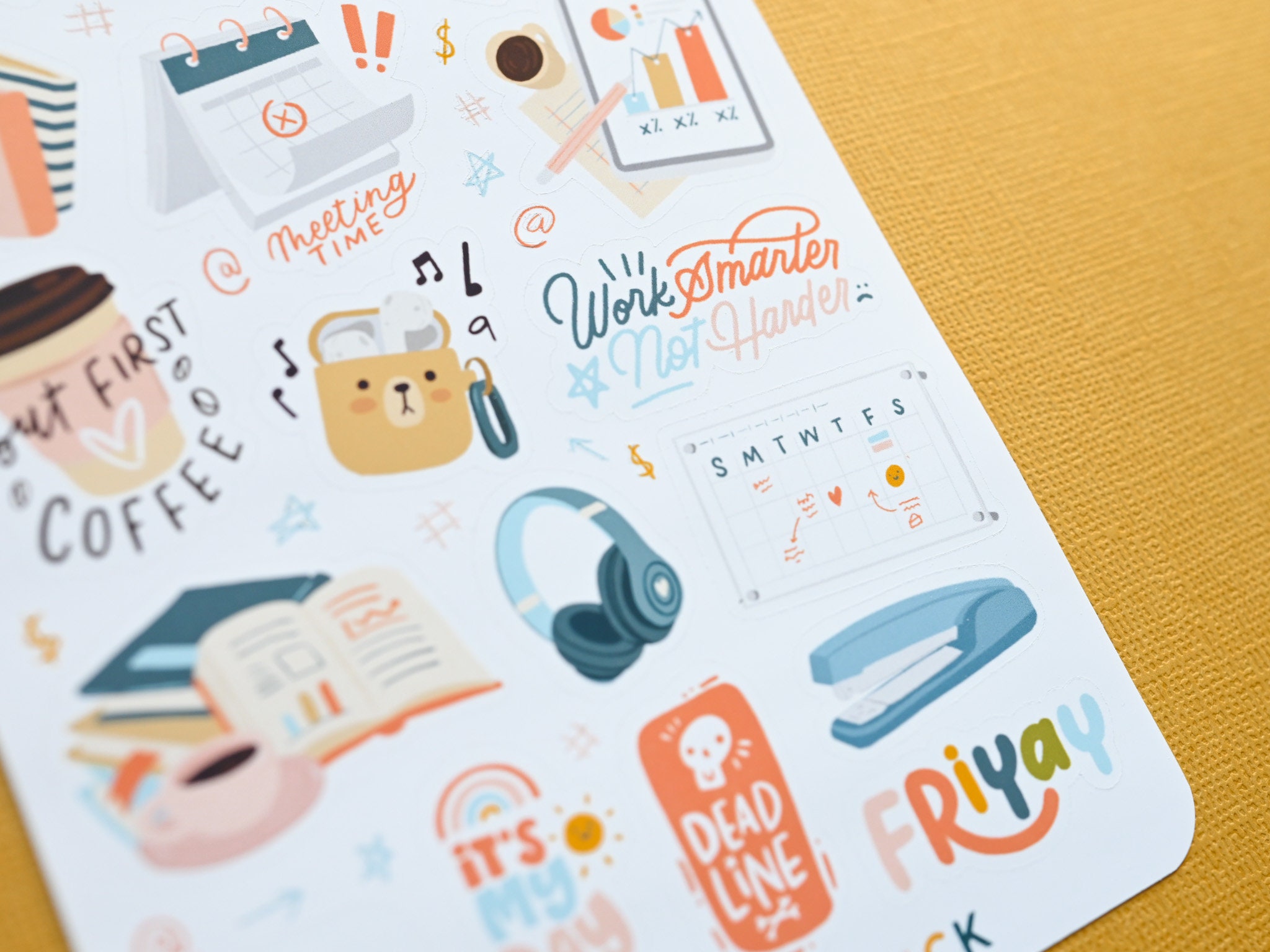 Working Day Sticker Sheet / WFH Sticker Sheet / Working From | Etsy