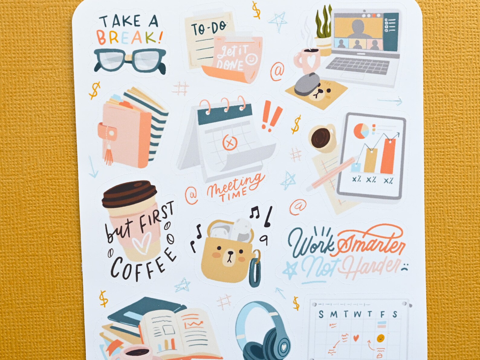 Working Day Sticker Sheet / WFH Sticker Sheet / Working From | Etsy