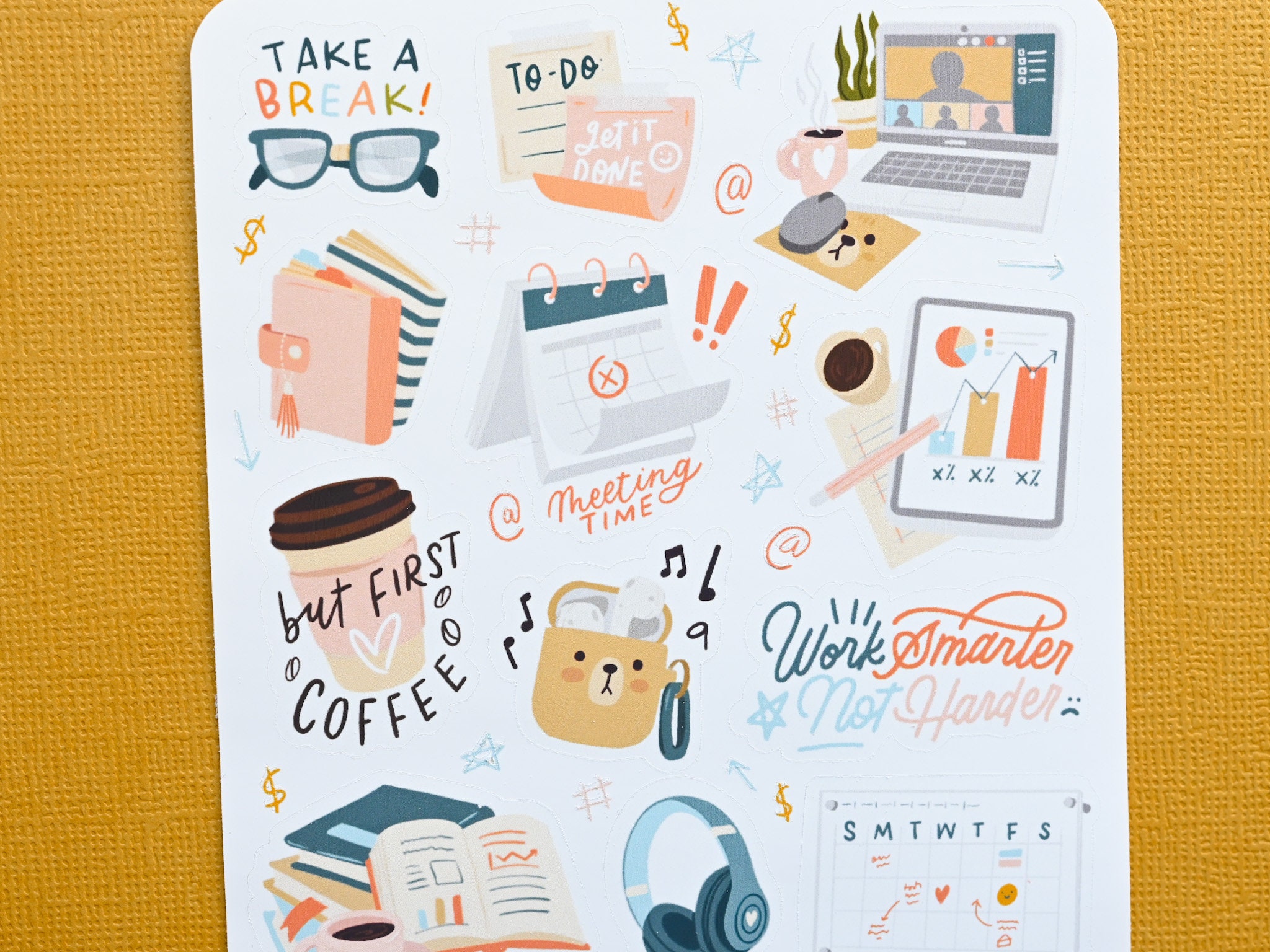 Working Day Sticker Sheet / WFH Sticker Sheet / Working From | Etsy