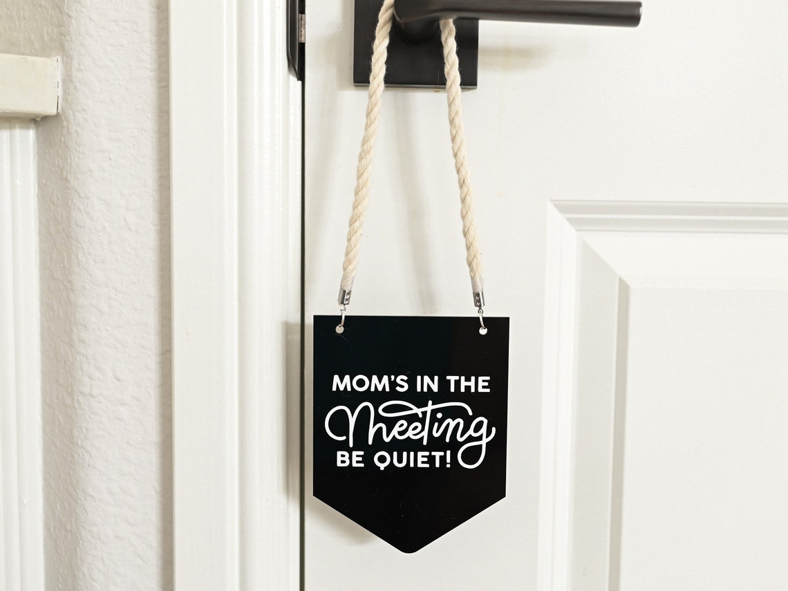 Meeting Sign / Door Sign - Acrylic Banner / Acrylic Hanging Sign / WORK ...