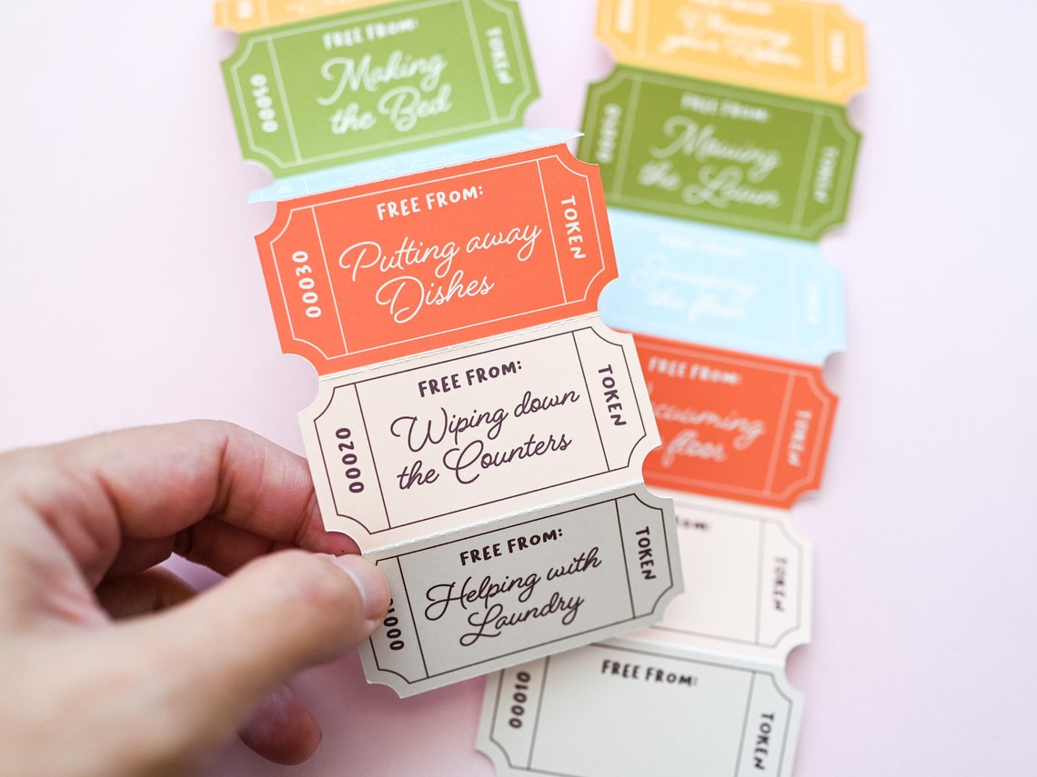 Custom Chores Tickets / Tear Apart Kids Chores Tickets (12 Tickets ...