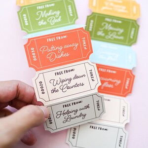 Customized Chore Reward Tickets (set of 12) - Etsy