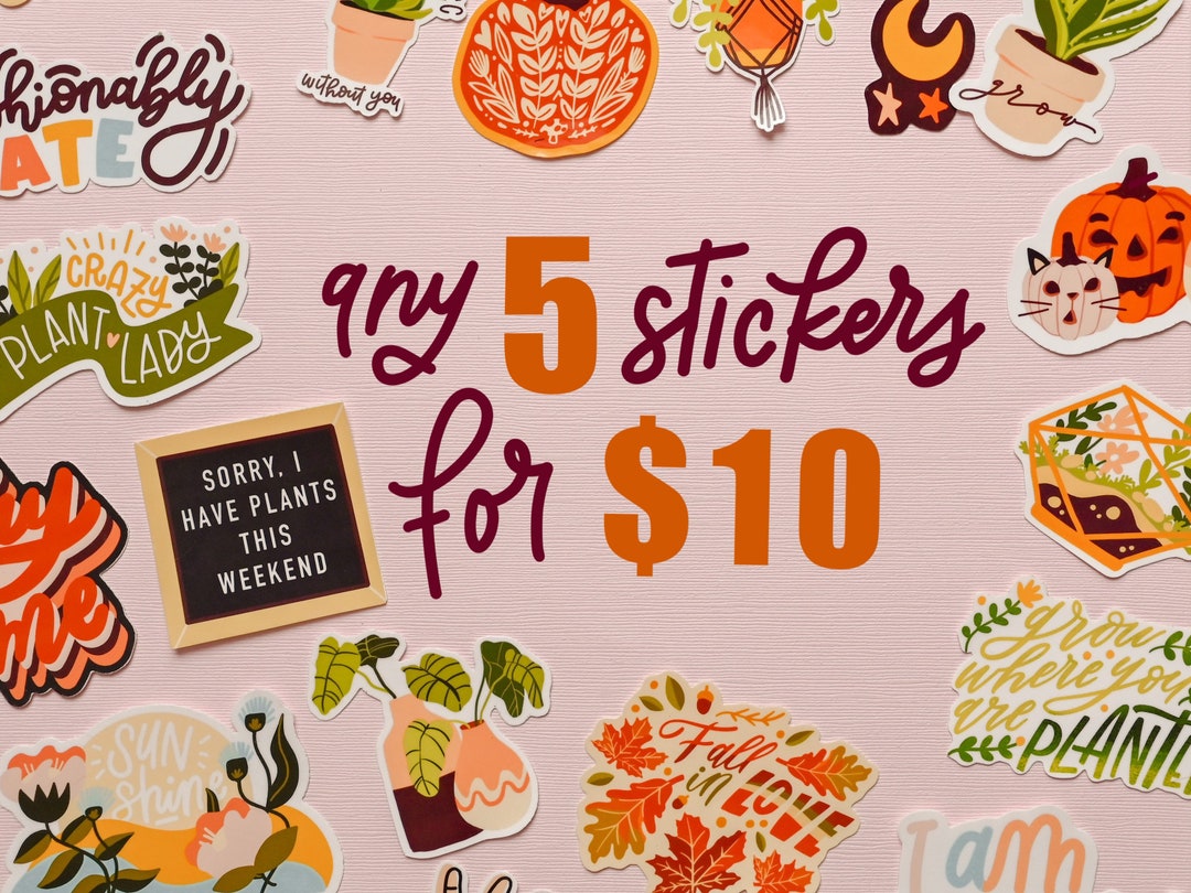 Any 5 Stickers for 10 Dollars stickers ONLY - Etsy