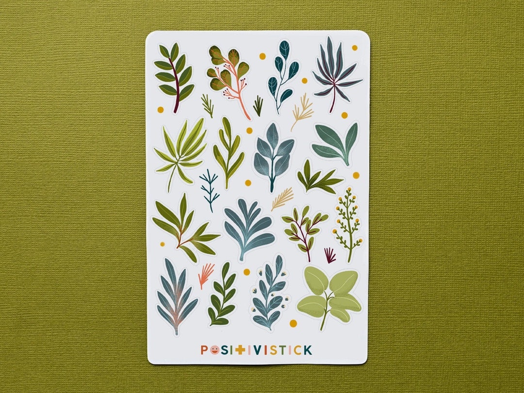Greenery and Fern Sticker Sheets / Vegetation Plant Sticker Sheet - Etsy