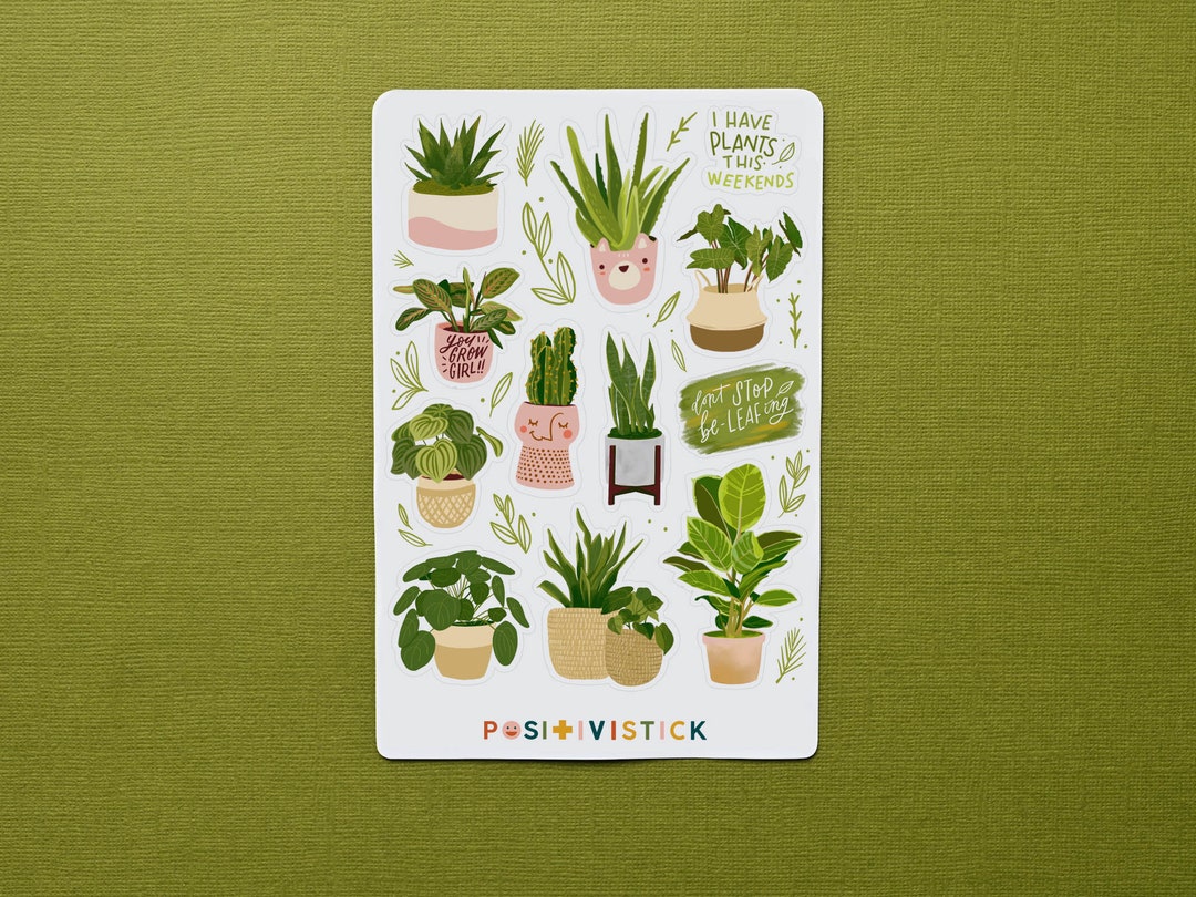 House Plant Sticker Sheets / Vegetation Plant Sticker Sheet - Etsy