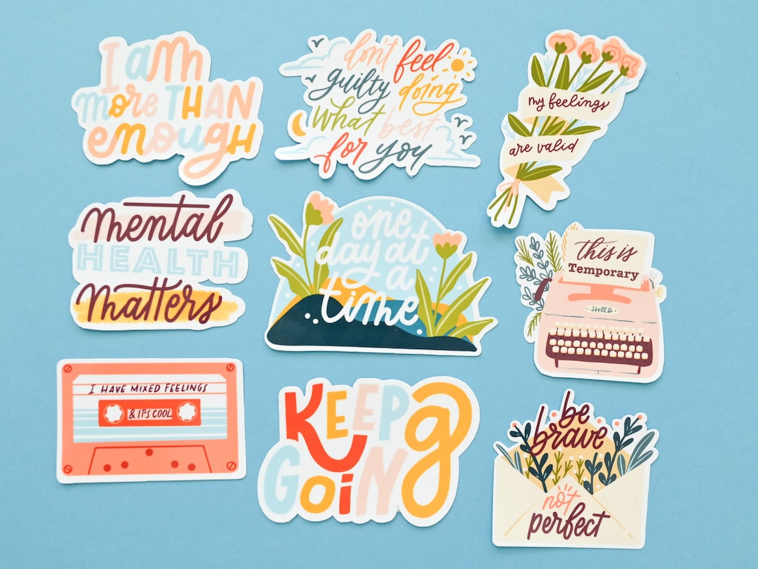 A Set of Mental Health Stickers / Feelings Matter (9 Stickers Total) - Etsy