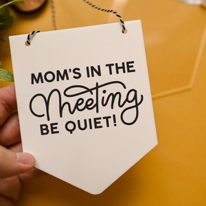 Meeting Sign / Door Sign - Acrylic Banner / Acrylic Hanging Sign / WORK ...