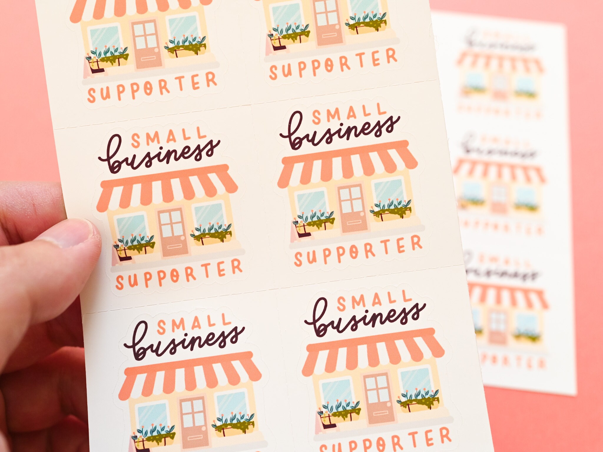 12 Tear off Small Business Supporter stickers 12 stickers | Etsy