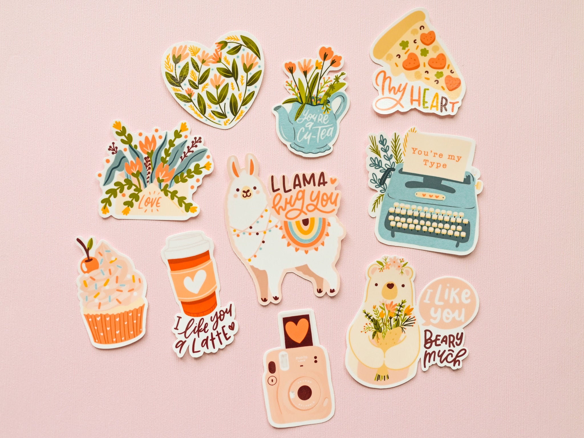 A Set of Cute Love Stickers / First Love Stickers 10 Stickers | Etsy