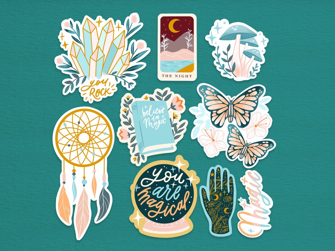 Mystical Night Stickers / Believe in Magic Stickers (9 Stickers Total ...