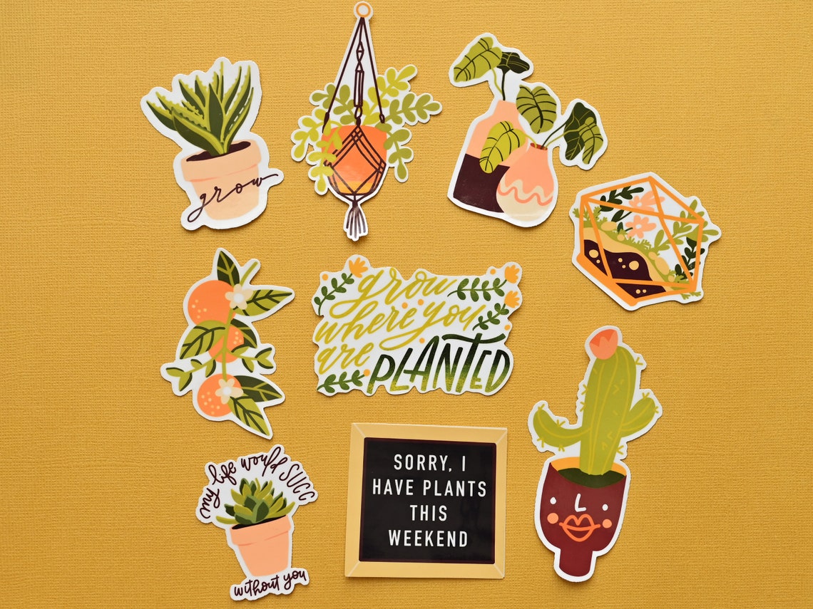 Plant Grow Sticker - Etsy