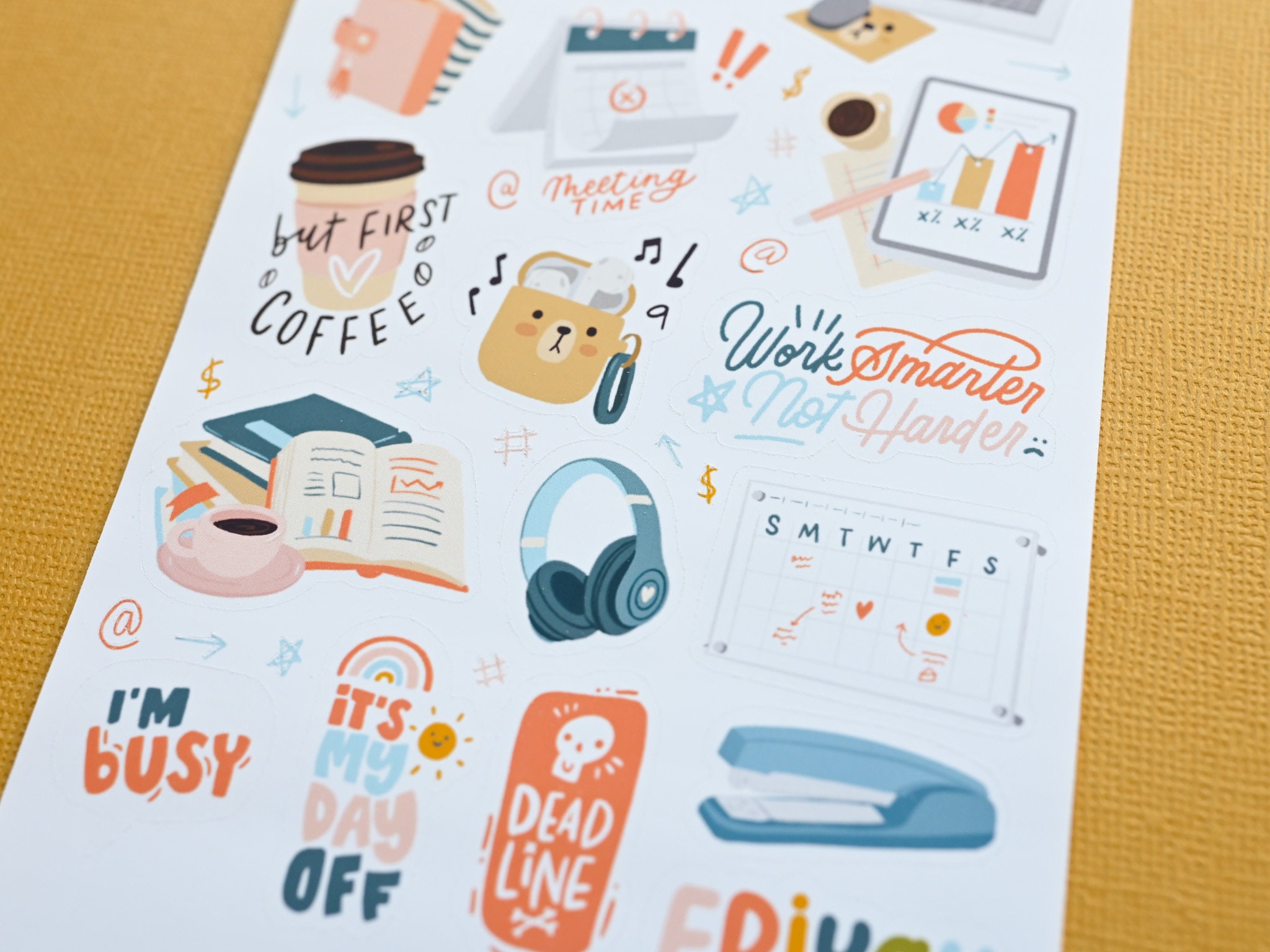 Working Day Sticker Sheet / WFH Sticker Sheet / Working From | Etsy