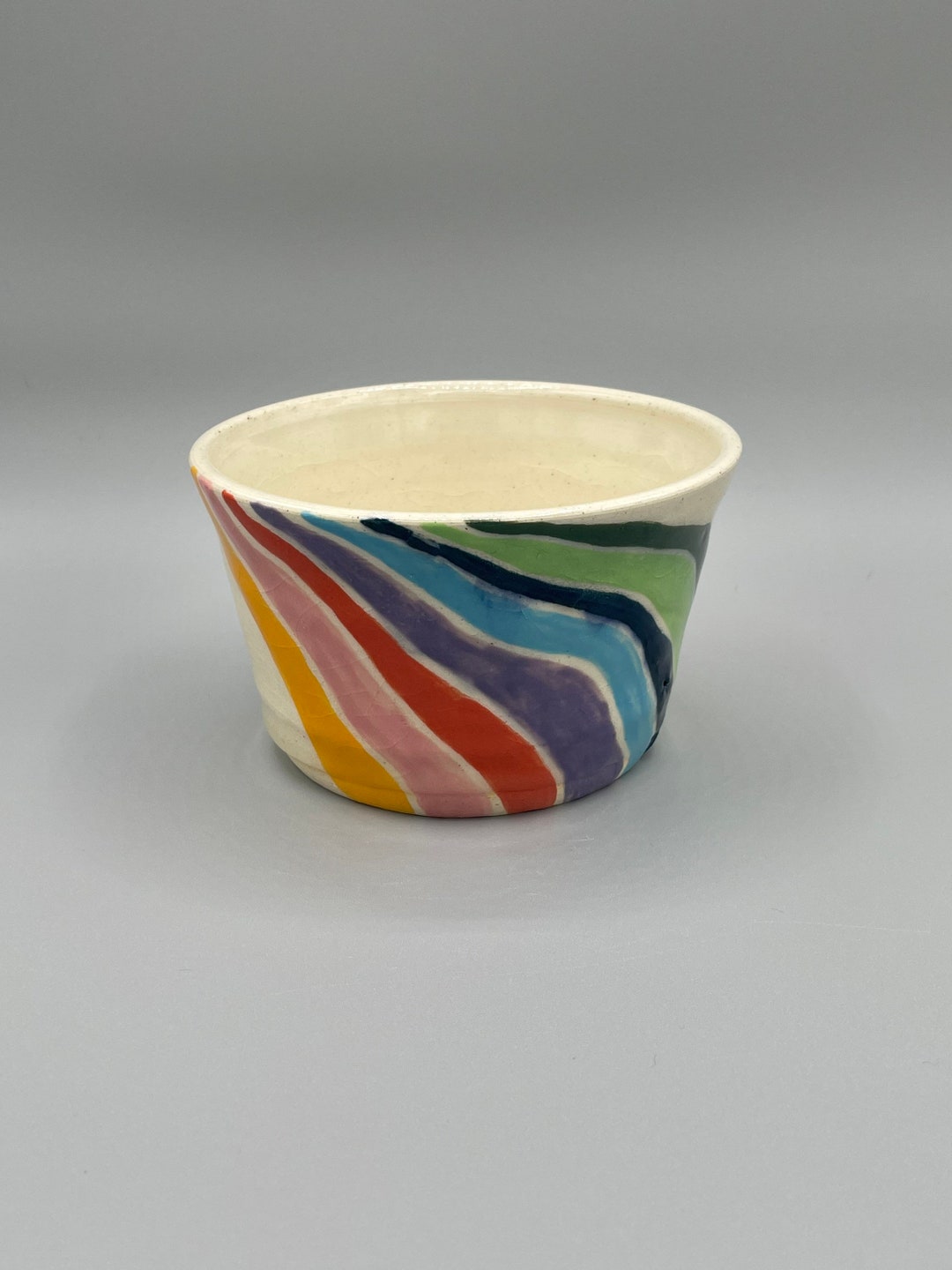 Handmade | Ceramic | Rainbow | White | Pottery | Planter - Etsy