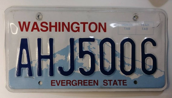 Washington original car number plate. | Etsy
