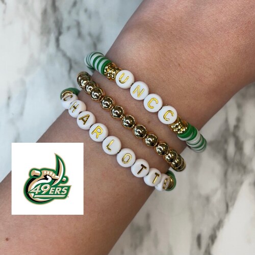 Custom Collegiate Beaded Bracelets Heishi Bead Bracelet - Etsy