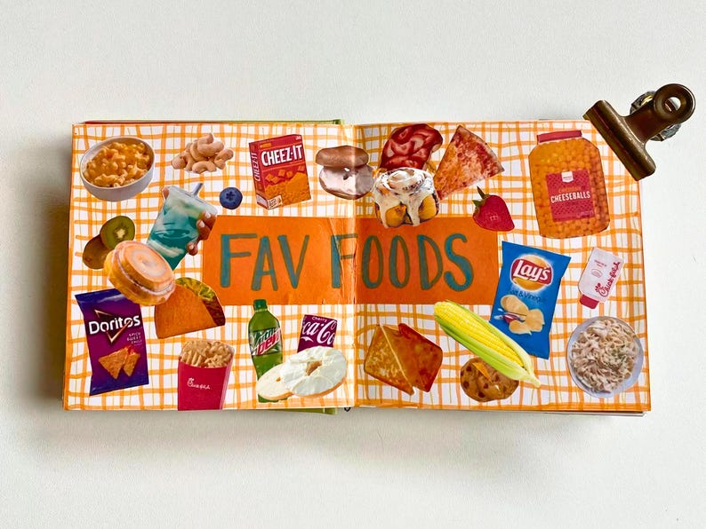 Food Scrapbooking Sticker Sheet- Food Junk Journal Stickers, Planner ...