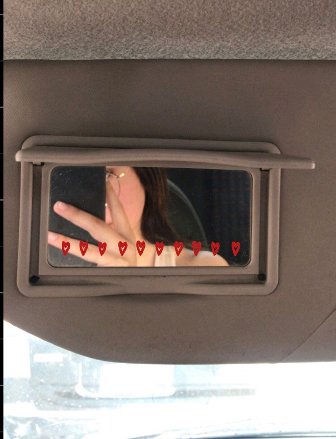 Car Mirror Decal, Heart Mirror Decal, Mirror Sticker, Rearview Mirror ...