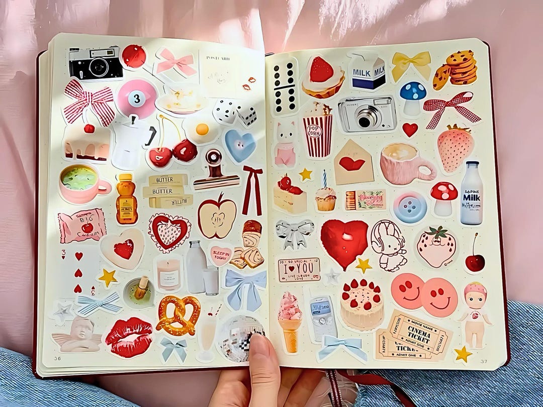 PNG Scrapbooking Sticker Sheet |random Sticker Pack,sticker Sheet,retro ...