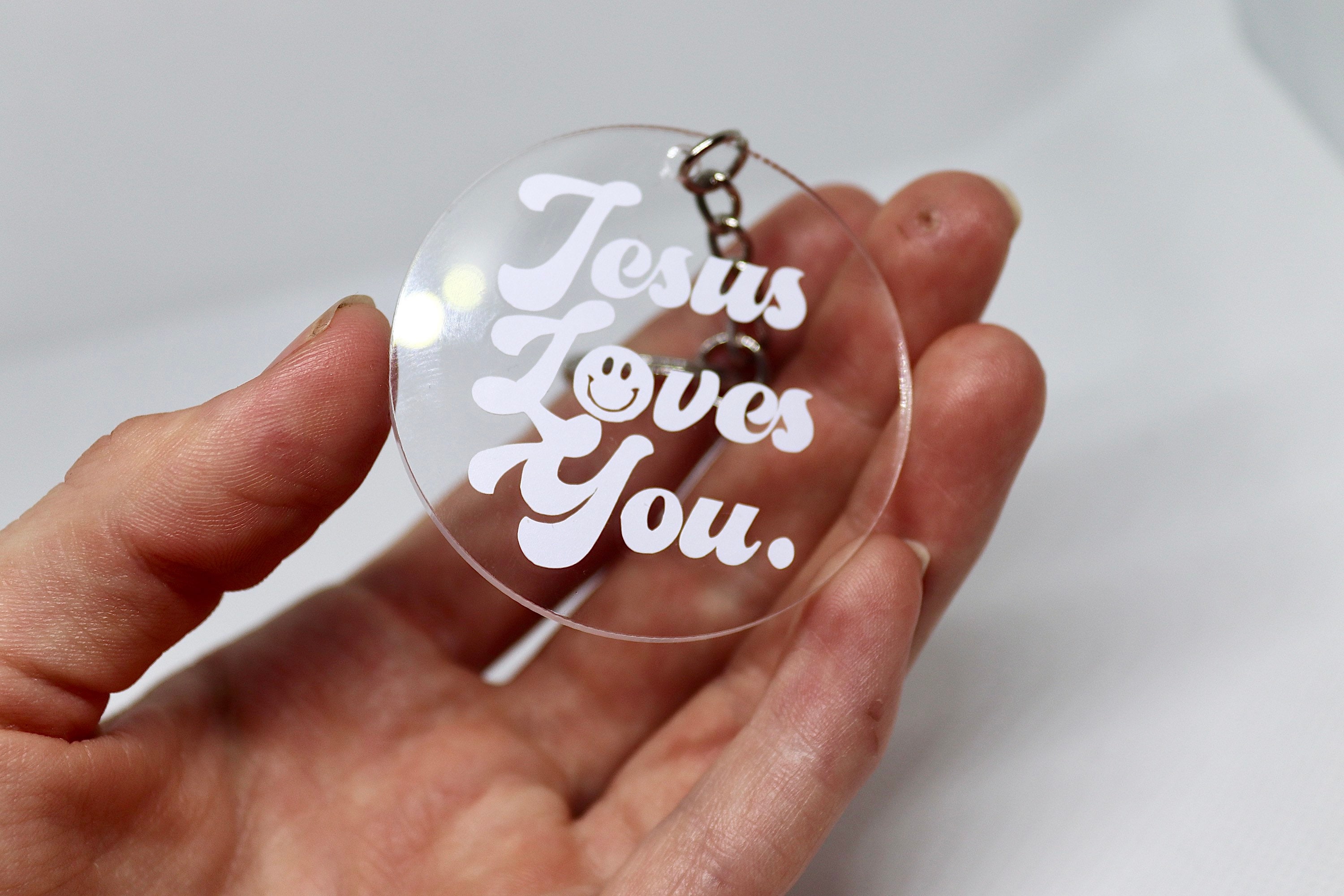 Jesus Loves You Keychain Acrylic Keychain Vinyl Keychain - Etsy
