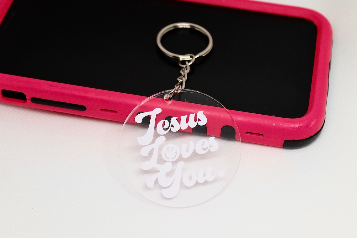 Jesus Loves You Keychain Acrylic Keychain Vinyl Keychain - Etsy