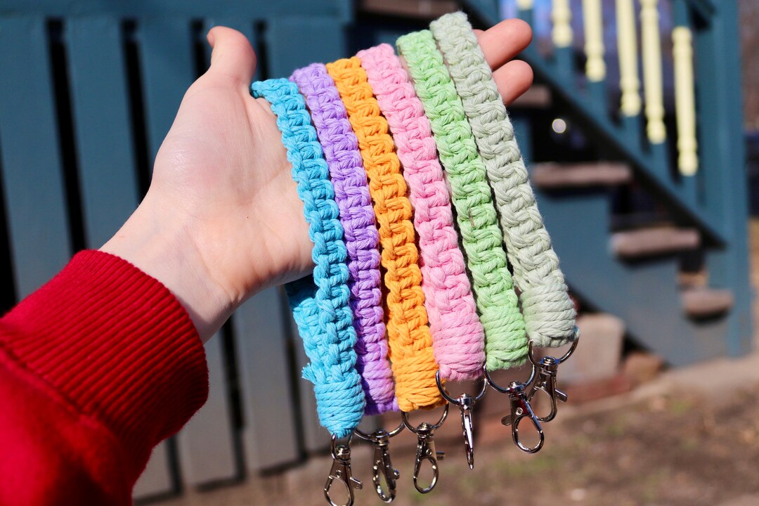 Macrame Wristlet Keychain Key Fob Key Holder Braided Wristlet Gift for ...