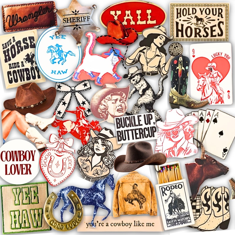Cool Western Stickers - Etsy