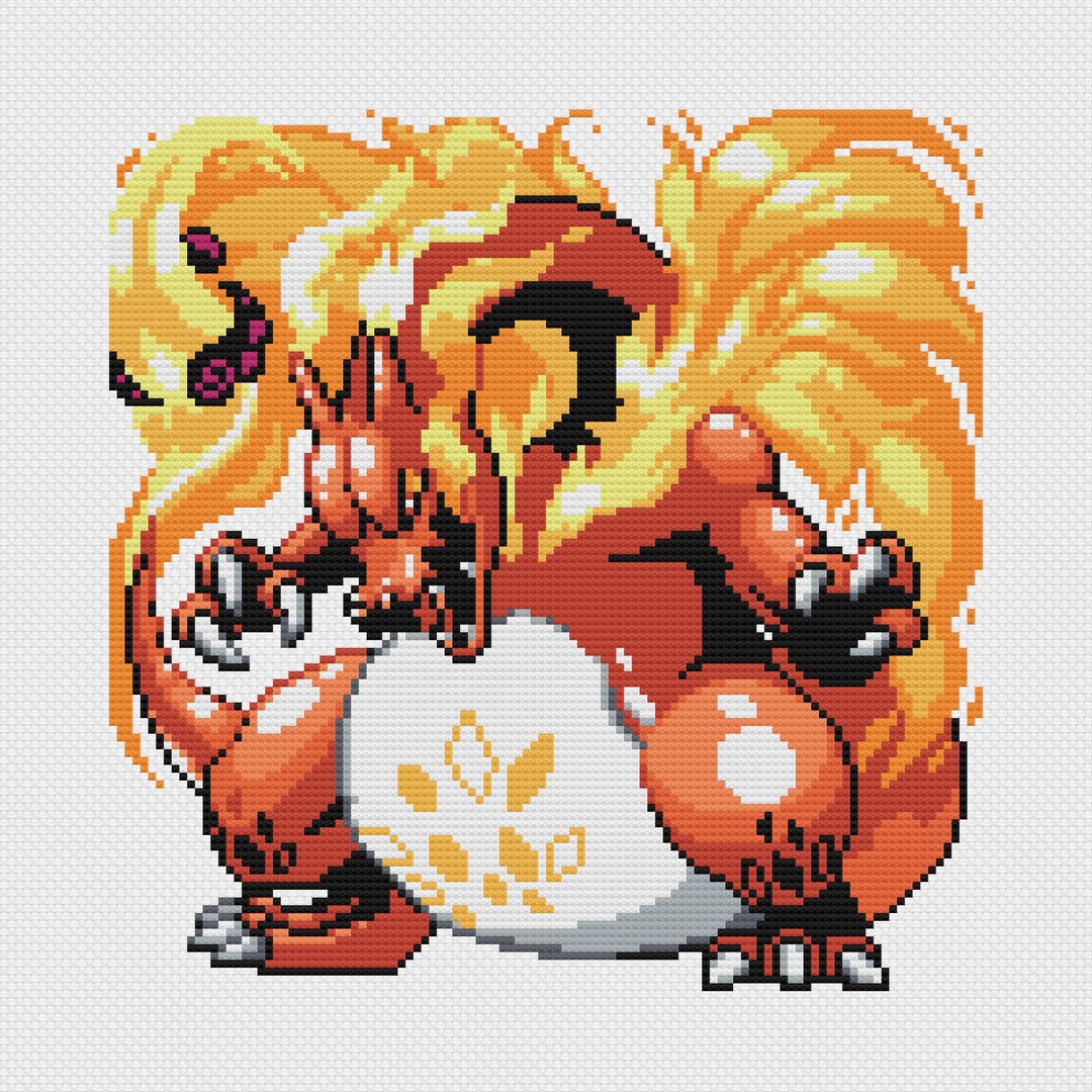 Gigantamax Charizard Cross Stitch Pattern: Retro Game Sprite (PDF ...