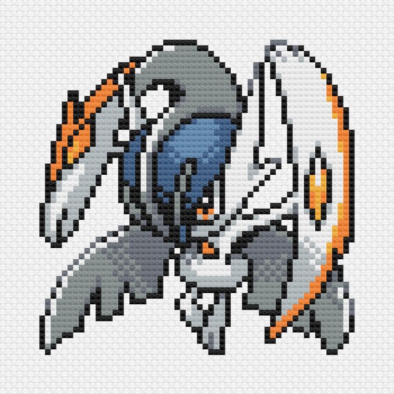 Pixel Legendary Pokemon On Grid