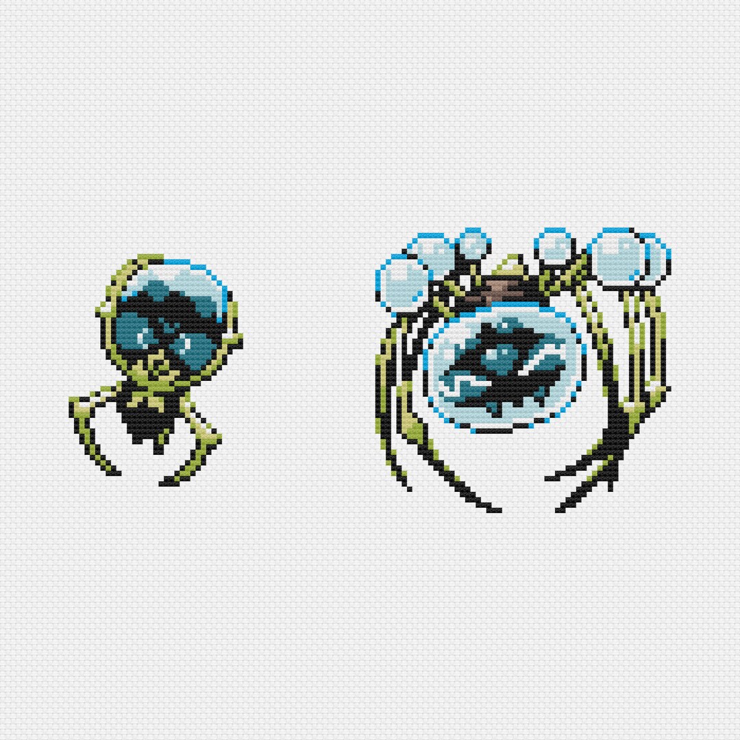 Dewpider Araquanid Cross Stitch Pattern Pdf Instant Download Retro Sprite Switch Game Handheld