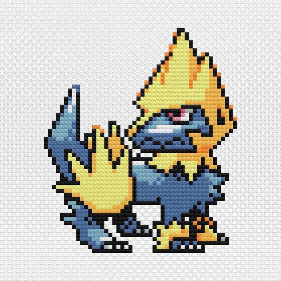 Manectric Cross Stitch Pattern PDF Instant Download Retro Sprite Switch ...