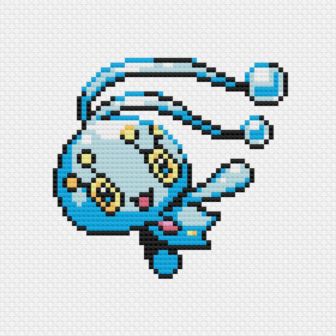 Manaphy Crossstitch Pattern PDF Instant Download Retro Sprite Switch ...