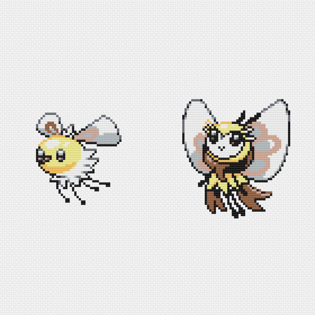 Cutiefly & Ribombee Cross Stitch Patterns: Retro Game Sprites (PDF ...
