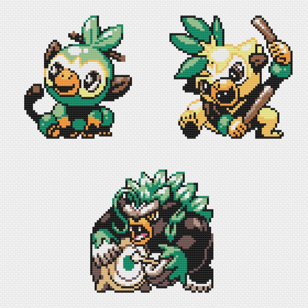 Grookey Thwackey Rillaboom Cross Stitch Pattern PDF Instant Download ...