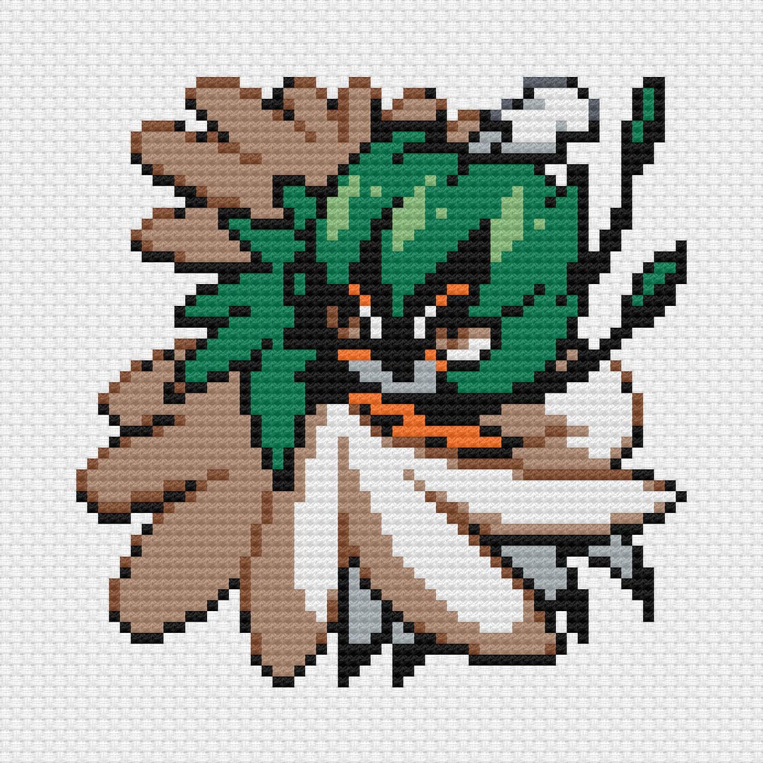 Decidueye Cross Stitch Pattern: Retro Game Sprite (PDF Download) - Etsy