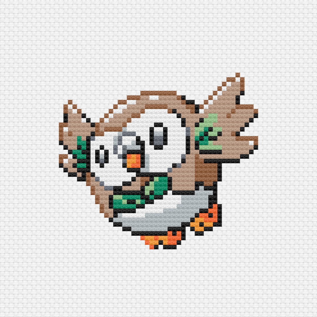 Rowlet Cross Stitch Pattern PDF Instant Download Retro Sprite Switch ...