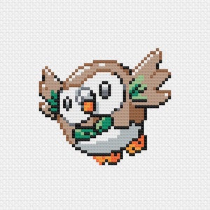 Rowlet Cross Stitch Pattern PDF Instant Download Retro Sprite - Etsy